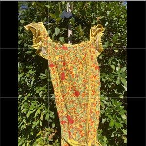 Roller Rabbit | Dresses | Roller Rabbit Roberta Yellow Floral Maxi ...